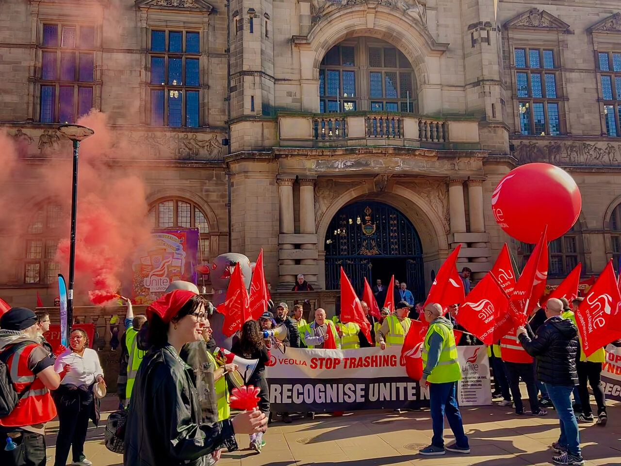 Veolia strikes escalate with protests outside Sheffield Town Hall ...